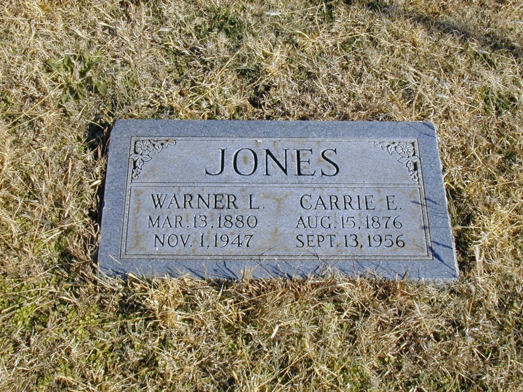 Tombstone Tuesday – Warner LaRue & Carrie Breneman Jones